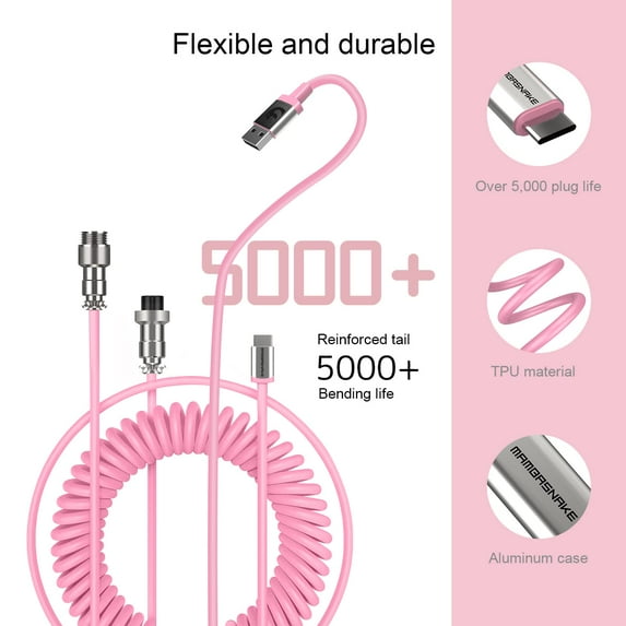 YUYAN-C01 Custom Coiled USB C to A Cable with Detachable Double Sleeved ...