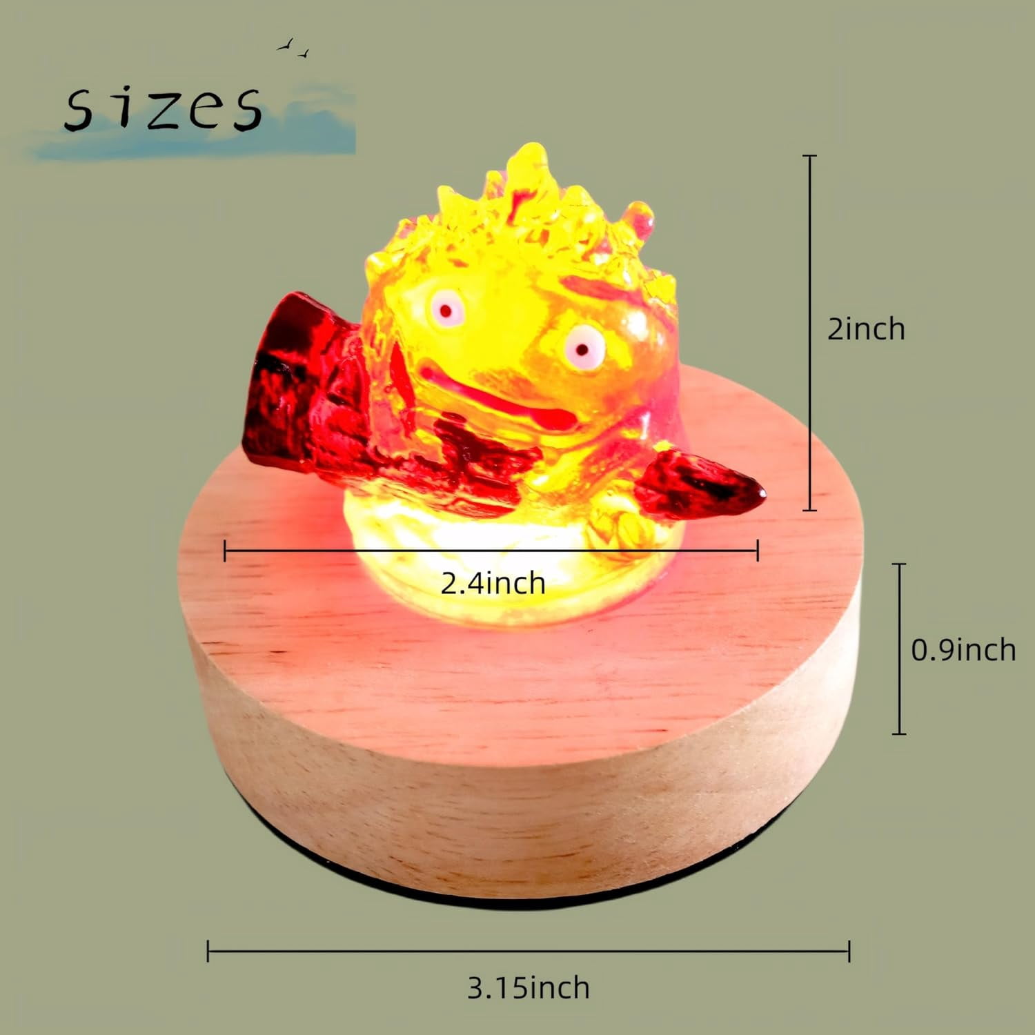 YUYAN-Calcifer Night Light with Remote Control - Multi-Color Adjustable ...
