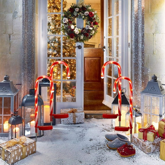YUYAN-Candy Cane Solar Lights Christams Ourdoor Decoration Clearance ...