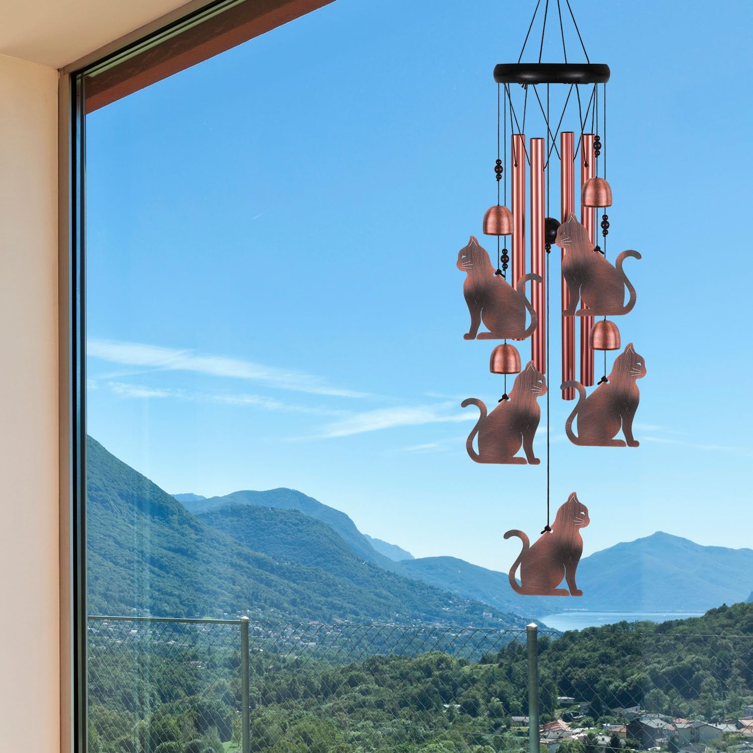 YUYAN-Cat Wind Chimes for Garden, Gifts for Mom, Home, Balconies, Rooms ...