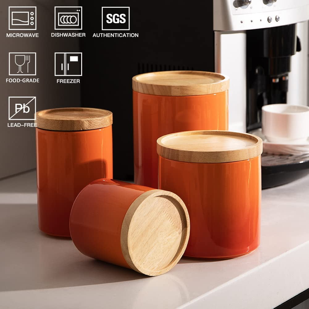 YUYAN-Ceramic Food Storage Jar, Stackable Kitchen Canisters, Containers ...
