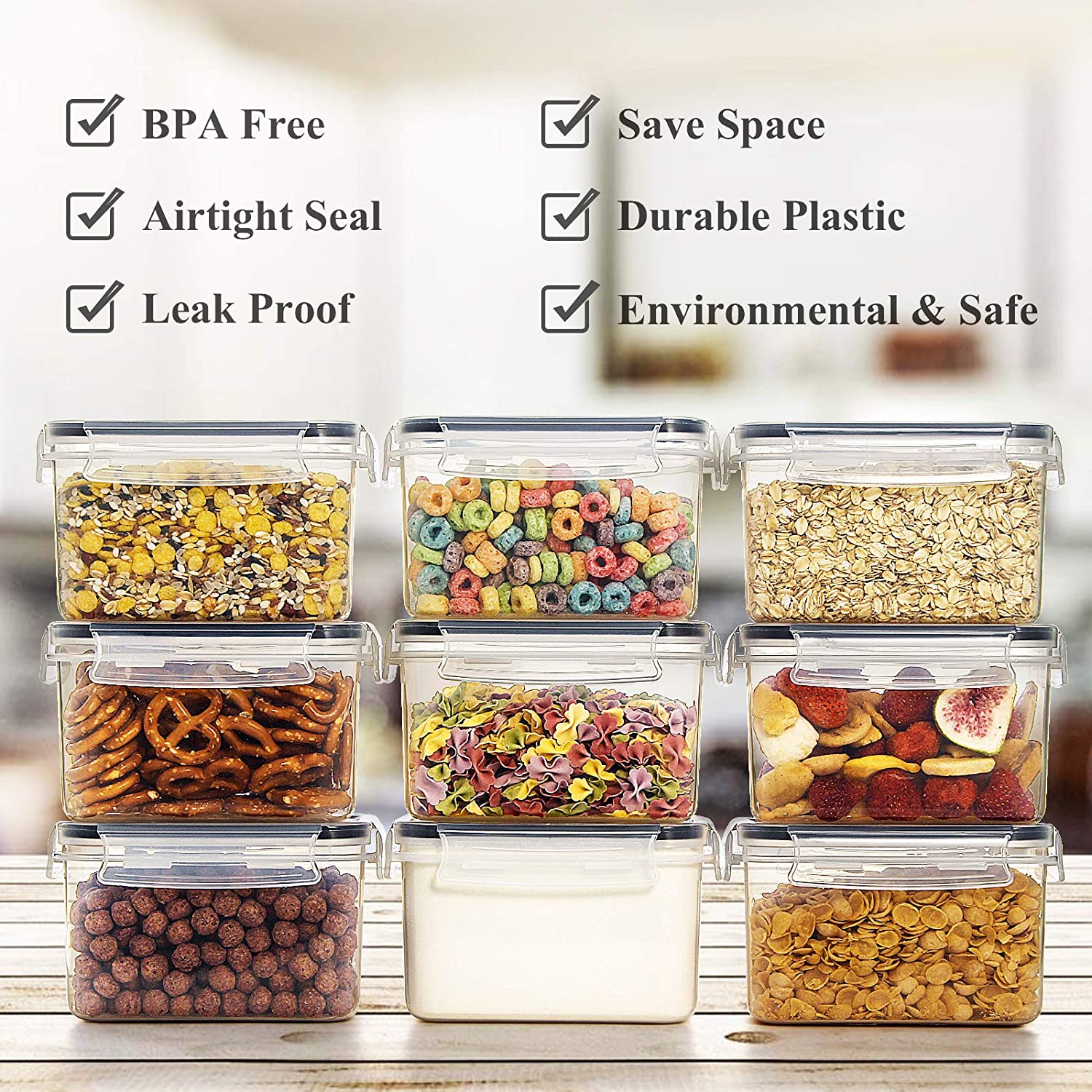 YUYAN-Cereal & Dry Food Storage Container Set of 16 [0.8L /3.38 Cups ...