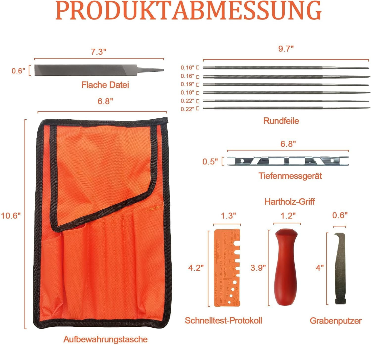 YUYAN-Chainsaw File 12 Pack, Chainsaw Sharpener File Kit Include 5/32 ...