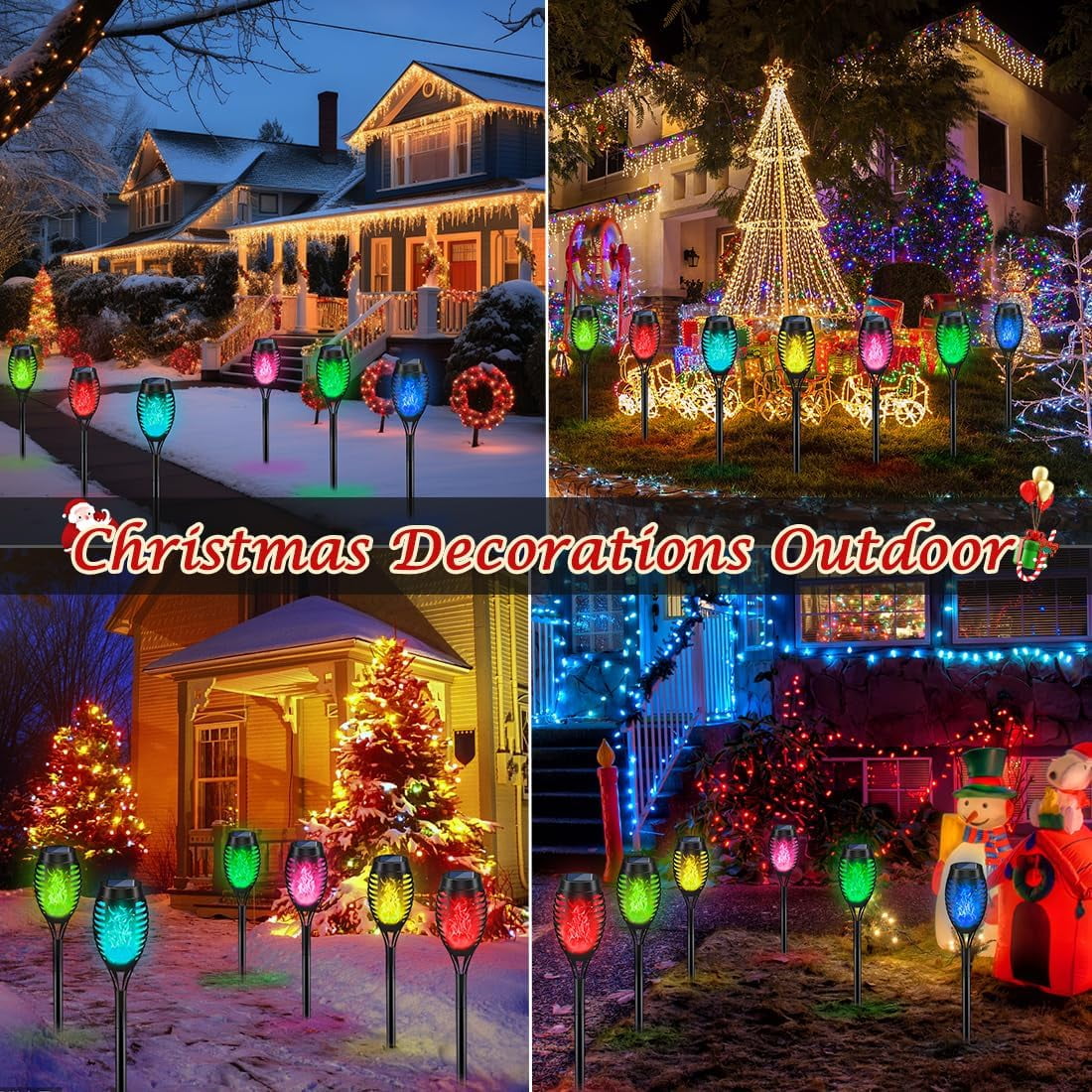 YUYAN-Christmas Decorations Outdoor, Multicolor Solar Christmas Lights ...