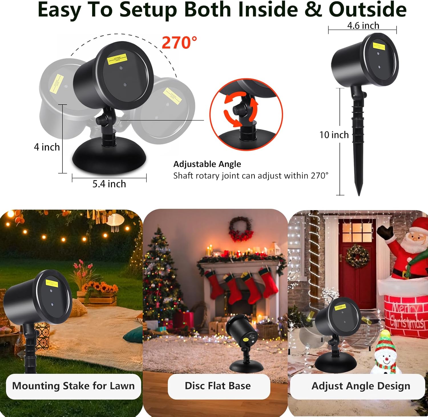 YUYAN-Christmas Laser Projector Lights Outdoor, Christmas Waterproof ...