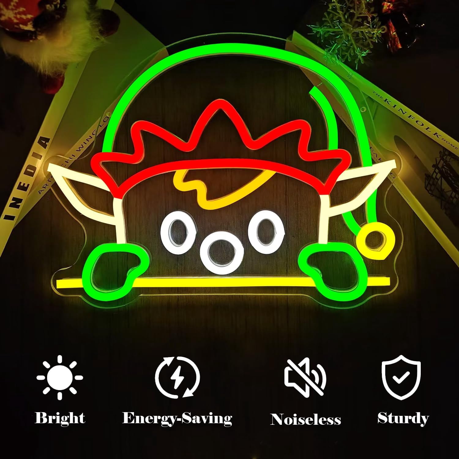 YUYAN-Christmas Neon Sign Christmas Elfs Led Sign Dimmable Neon Lights ...