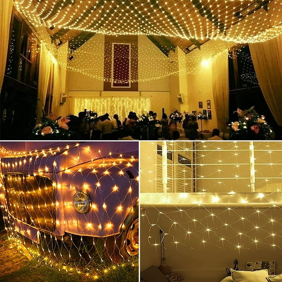YUYAN-Christmas Net Lights, 360 LED 12ft x 5ft Connectable Mesh Fairy ...