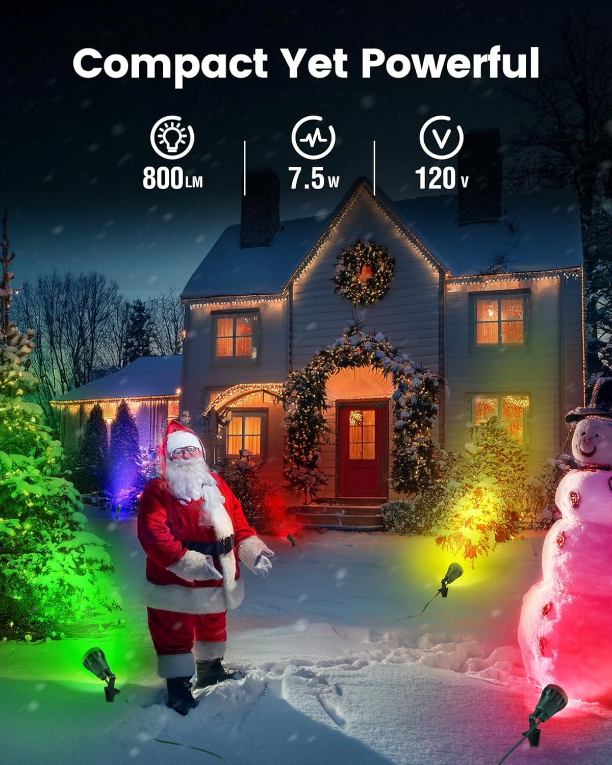 YUYAN-Christmas Spotlight Outdoor, Create Stunning Holiday Decor with 4 ...