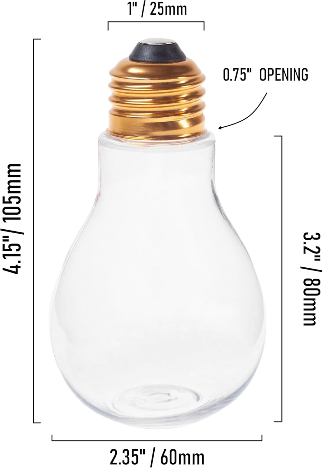 YUYAN-® Clear Fillable Plastic Light Bulbs – DIY Crafts, Party Favors ...