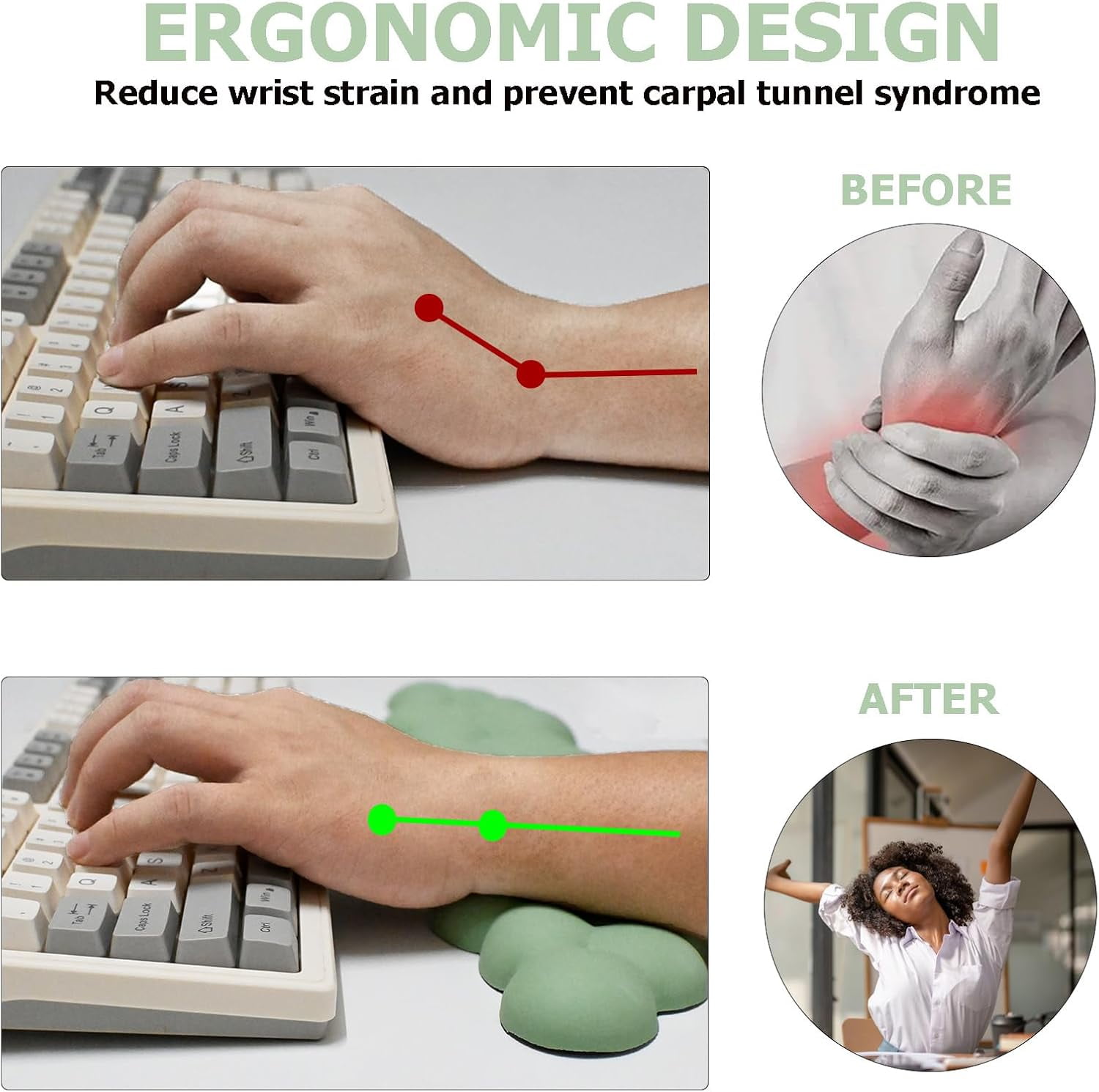 YUYAN-Cloud Wrist Rest Keyboard, PU Leather Memory Foam Wrist Rest for ...