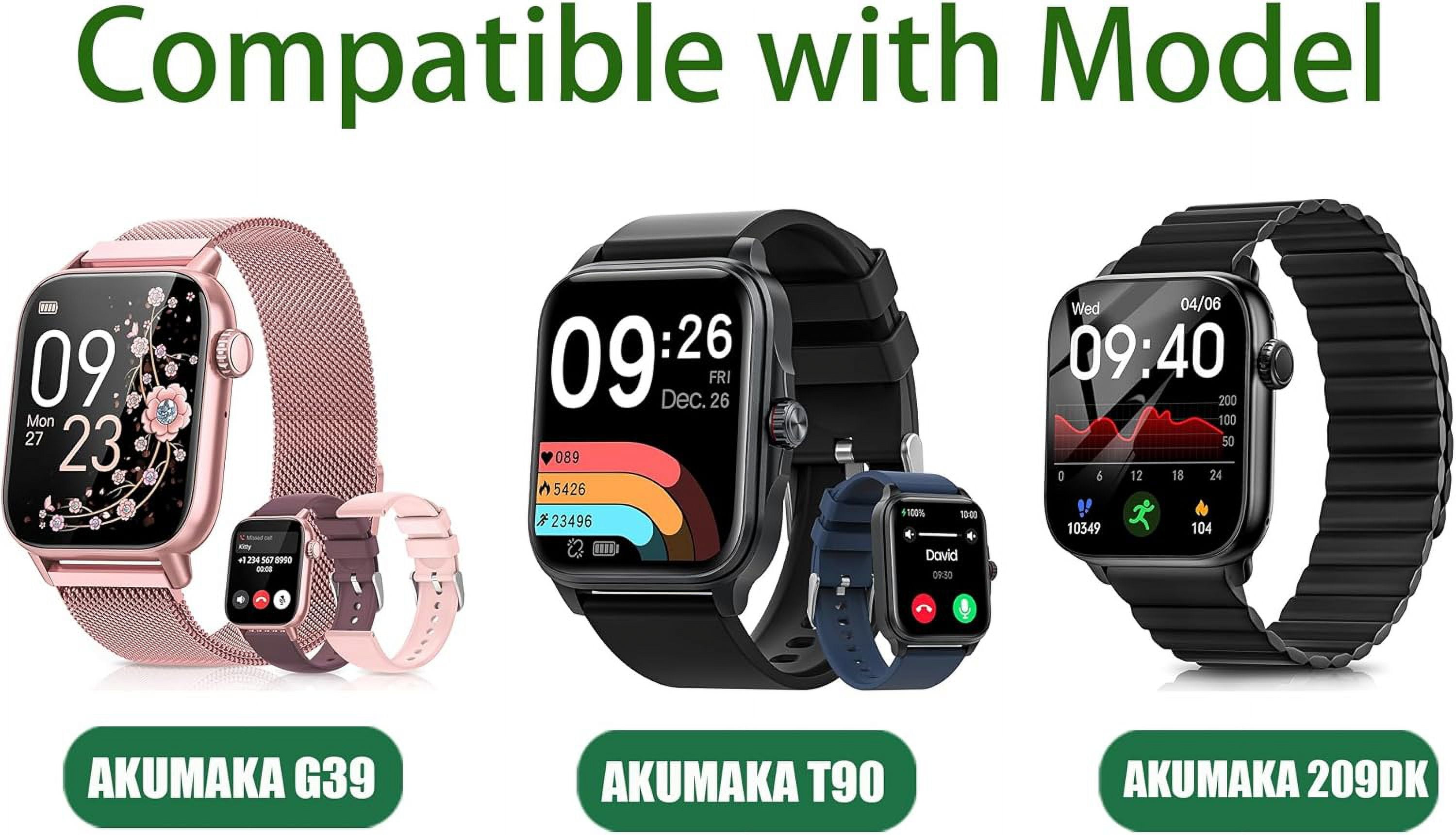 YUYAN-Compatible with AKUMAKA Smart Watch Band, 22mm Fabric Elastic ...