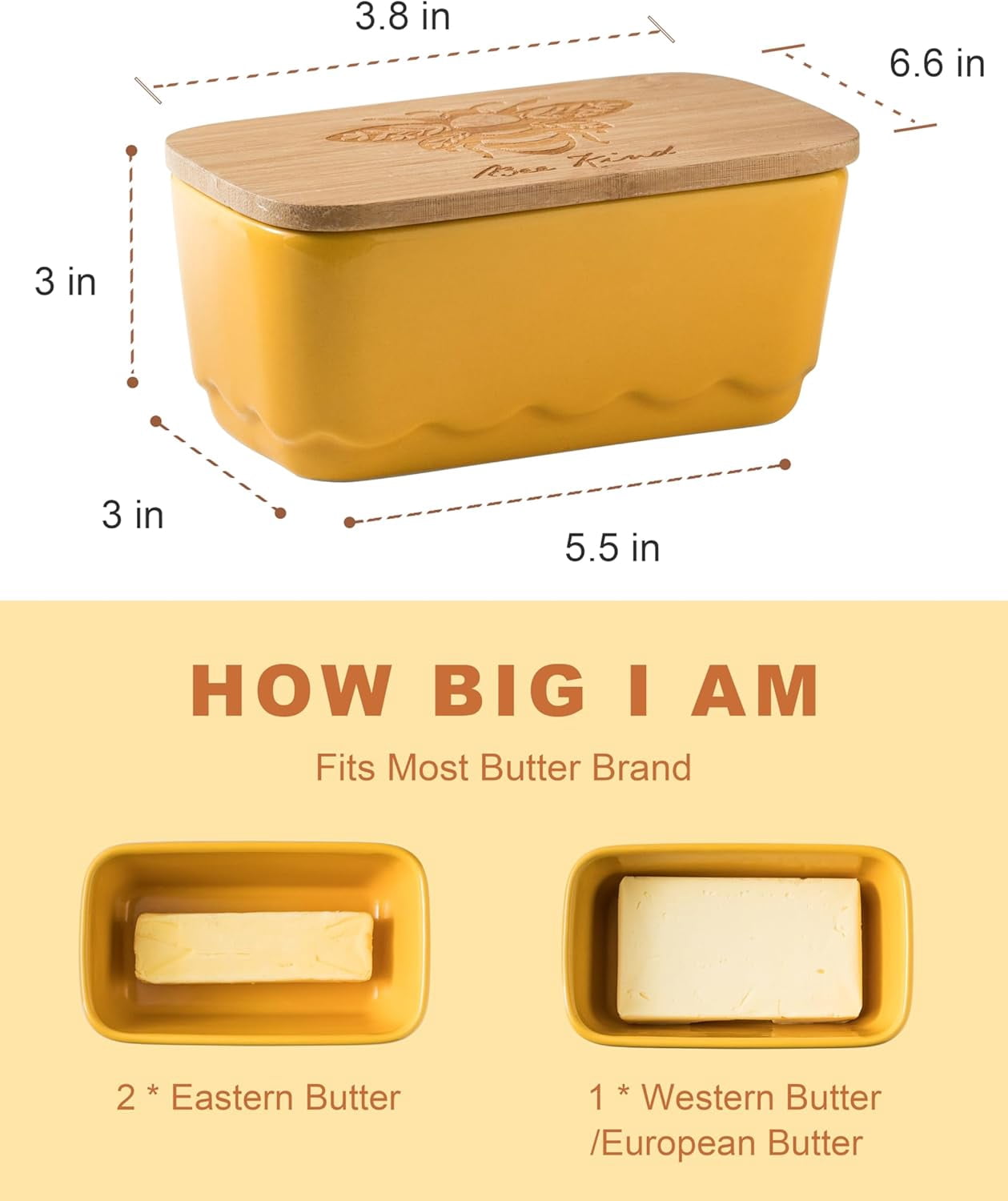 YUYAN-Covered Butter Dish with Lid, Large Butter Dishes for Countertop ...
