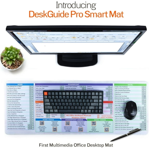 YUYAN-DeskGuide Pro MS Office Keyboard Pad Shortcut Mouse Pad - Windows ...