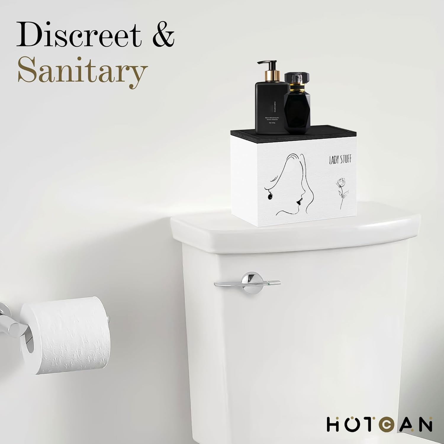 YUYAN-Discreet Tampon Holder for Bathroom with Vanity Tray Lid, Tampon ...