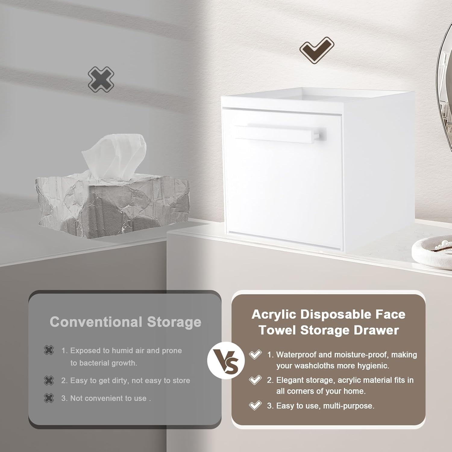 YUYAN-Disposable Face Towel Storage Box Compatible with Clean Skin Club ...