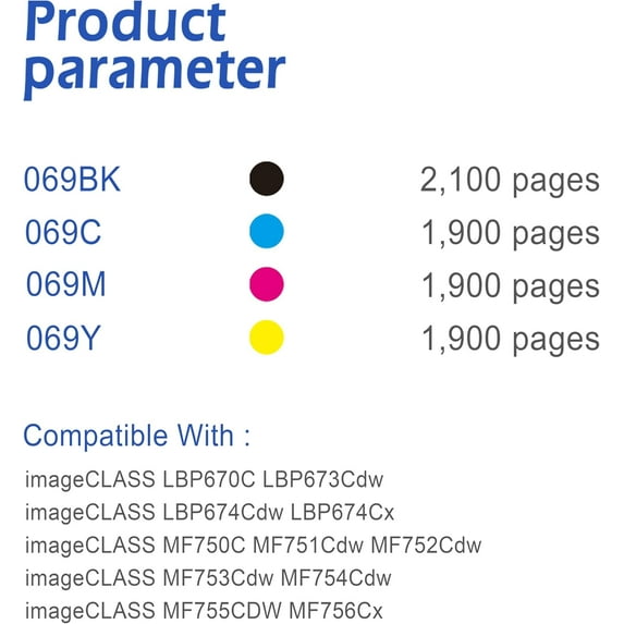 YUYAN-EASYPRINT 069 069H Toner Cartridge (Black) Replacement Compatible ...