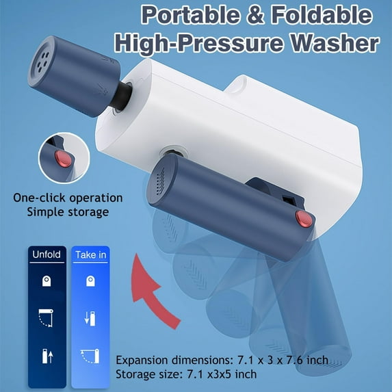 YUYAN-Flip Cordless Pressure Washer Gun, Foldable Cordless Pressure ...