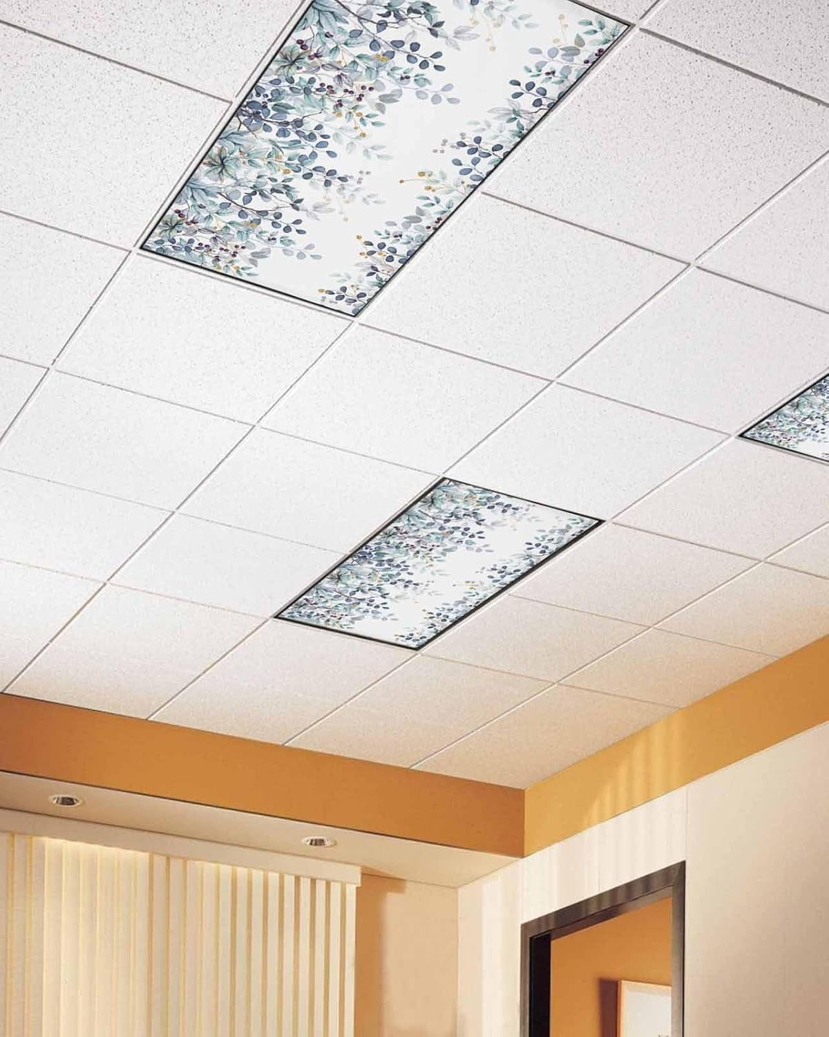 YUYAN-Fluorescent Light Covers for Ceiling Lights Turquoise Eucalyptus ...
