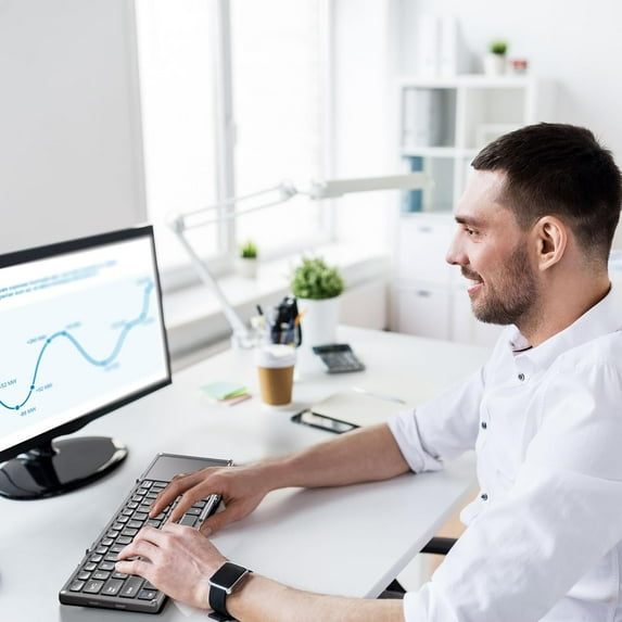 YUYAN-Foldable Bluetooth Keyboard with Full-Size Touchpad,Portable ...