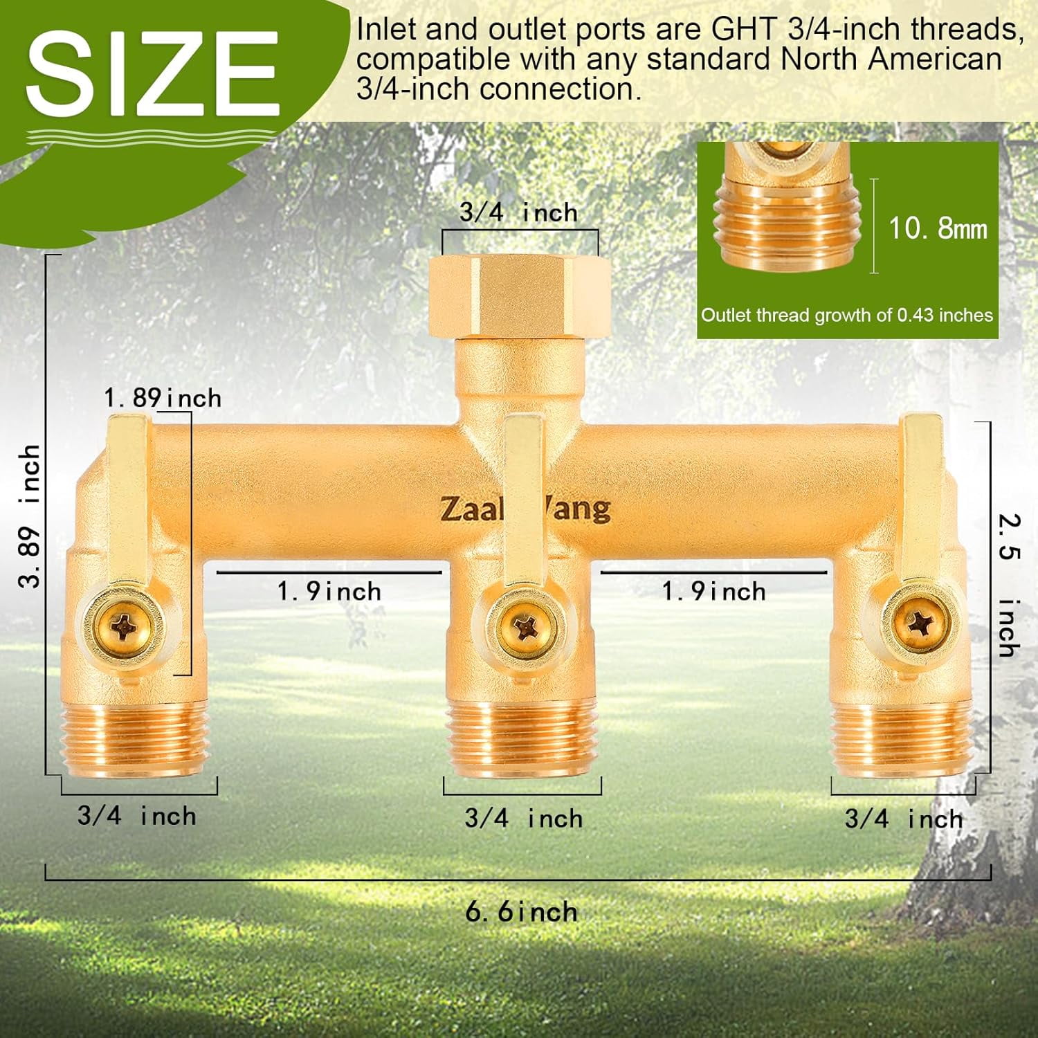 YUYAN-Full - Flow Brass Hose Faucet Adapter, Heavy Duty 3 - Way Garden ...