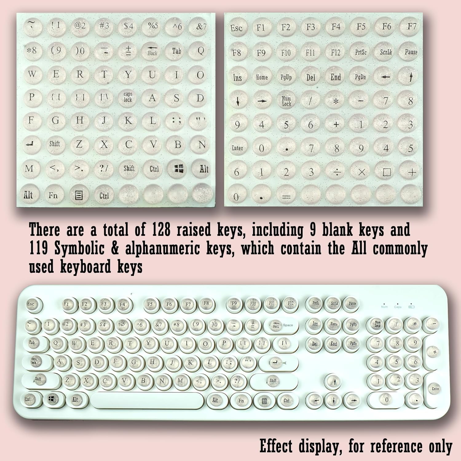 YUYAN-Full Keyboard Keys Riser for Long Nails Typing and Gaming, 128 ...