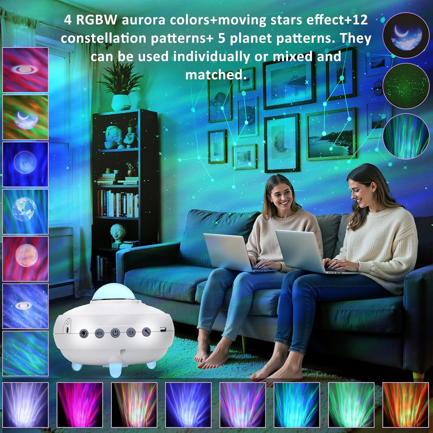 YUYAN-Galaxy Projector Star Projector 12 Zodiac Constellations, 4 ...