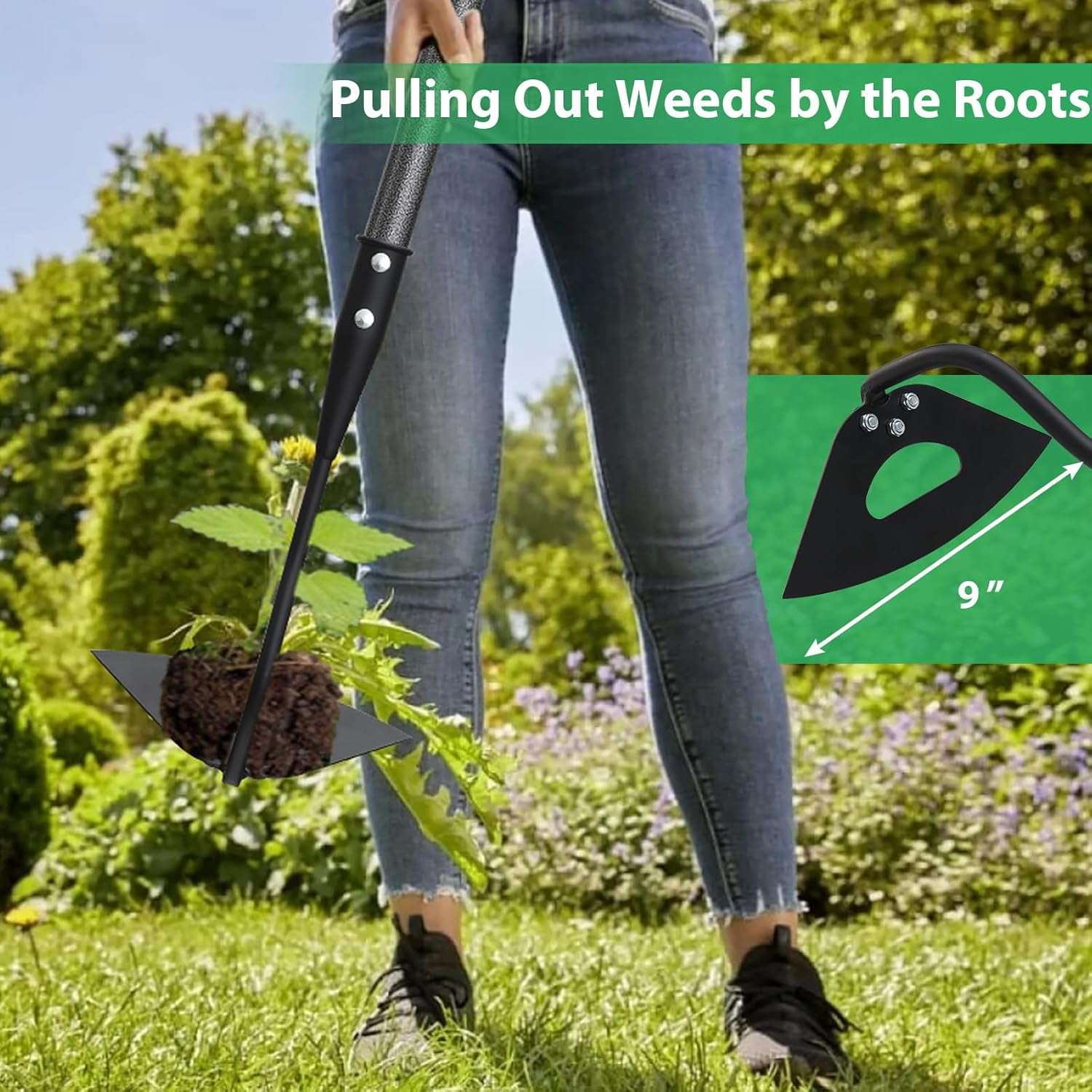 YUYAN-Garden Hoe for Weeding Hoe Garden Tool Long Handle 56”, Heavy ...