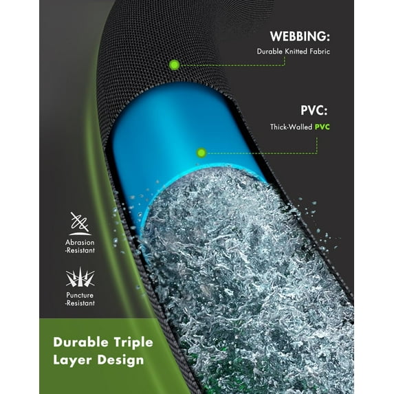 YUYAN-Garden Hose 5/8 in. x 100 FT Durable Water Hoses with 7 Function ...