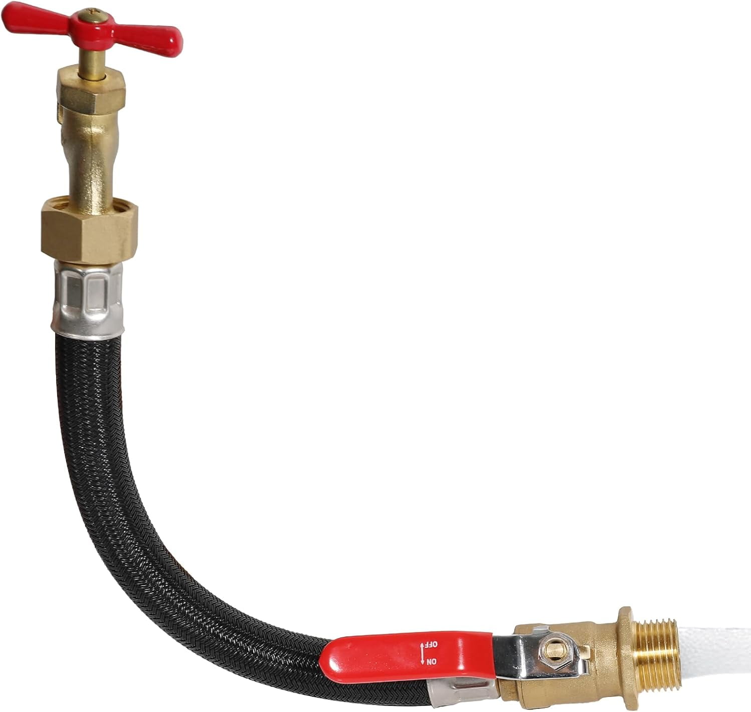 YUYAN-Garden Hose Extension Adapter Short Fitting with Valve,3/4" GHT ...
