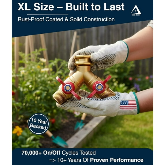 YUYAN-® Garden Hose Splitter 2 Way | Full Flow & Heavy Duty Leak-Proof ...