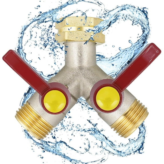 YUYAN-Garden Hose Splitter 2-Way Heavy Duty,Y-Valve Garden Hose Faucet ...