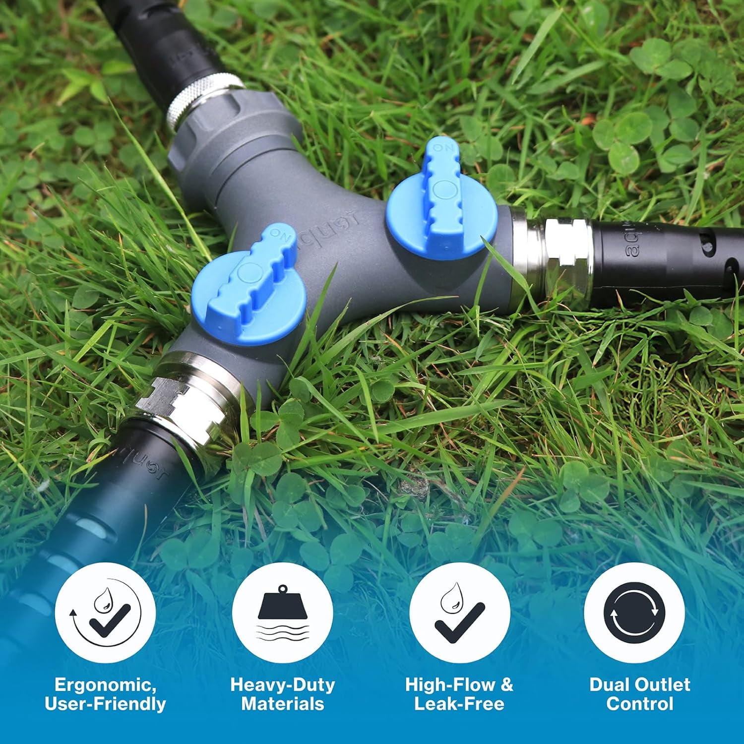 YUYAN-Garden Hose Y-Splitter – 2 Way Garden Hose Y Connector with Shut ...