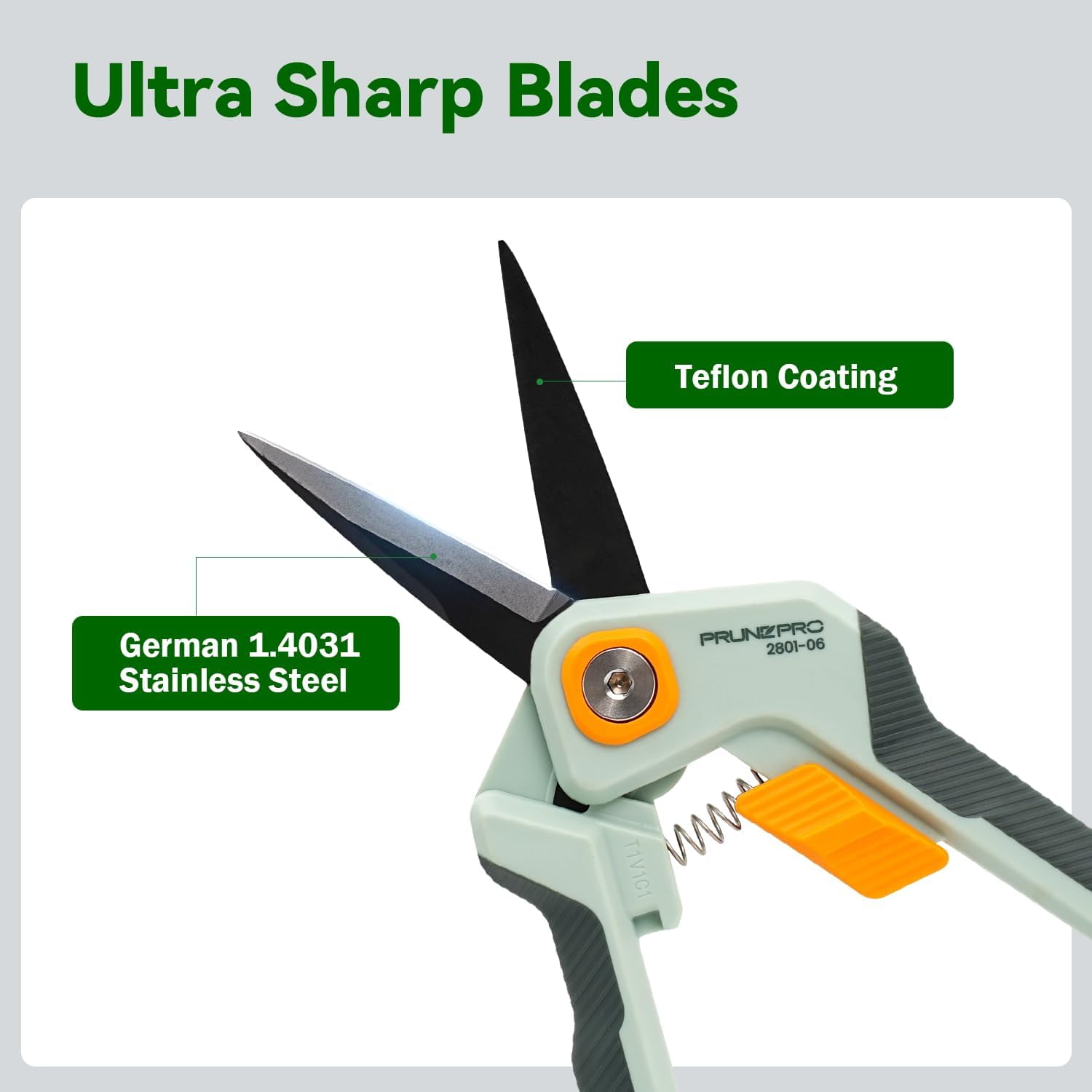 YUYAN-Garden Scissors Pruning Shears Sharp Stainless Steel Non-Stick ...