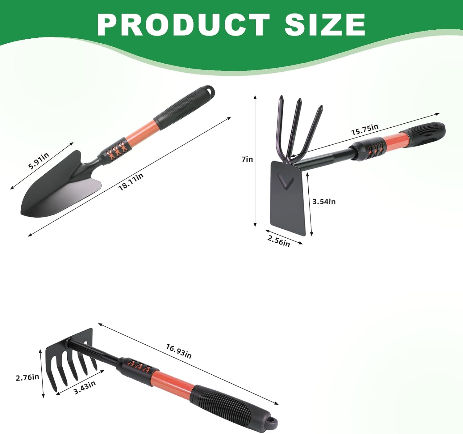 YUYAN-Garden Tool Set, 3Pack Gardening Tools, Stainless Steel Heavy ...