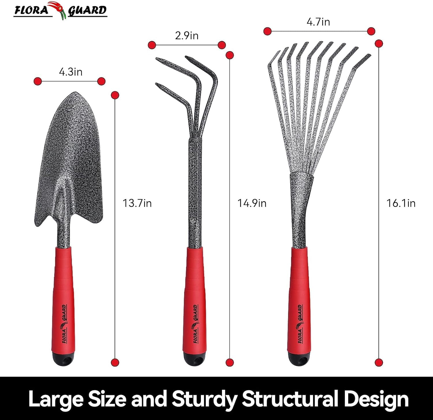 YUYAN-Garden Tool Set, 6-Piece Heavy Duty Gardening Hand Tools with ...