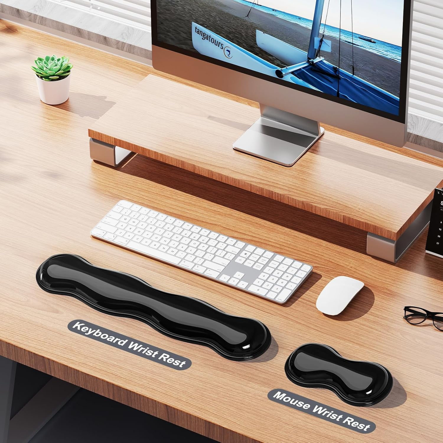 YUYAN-Gel Keyboard and Mouse Wrist Rest Set, Comfort Ergonomic Wrist ...