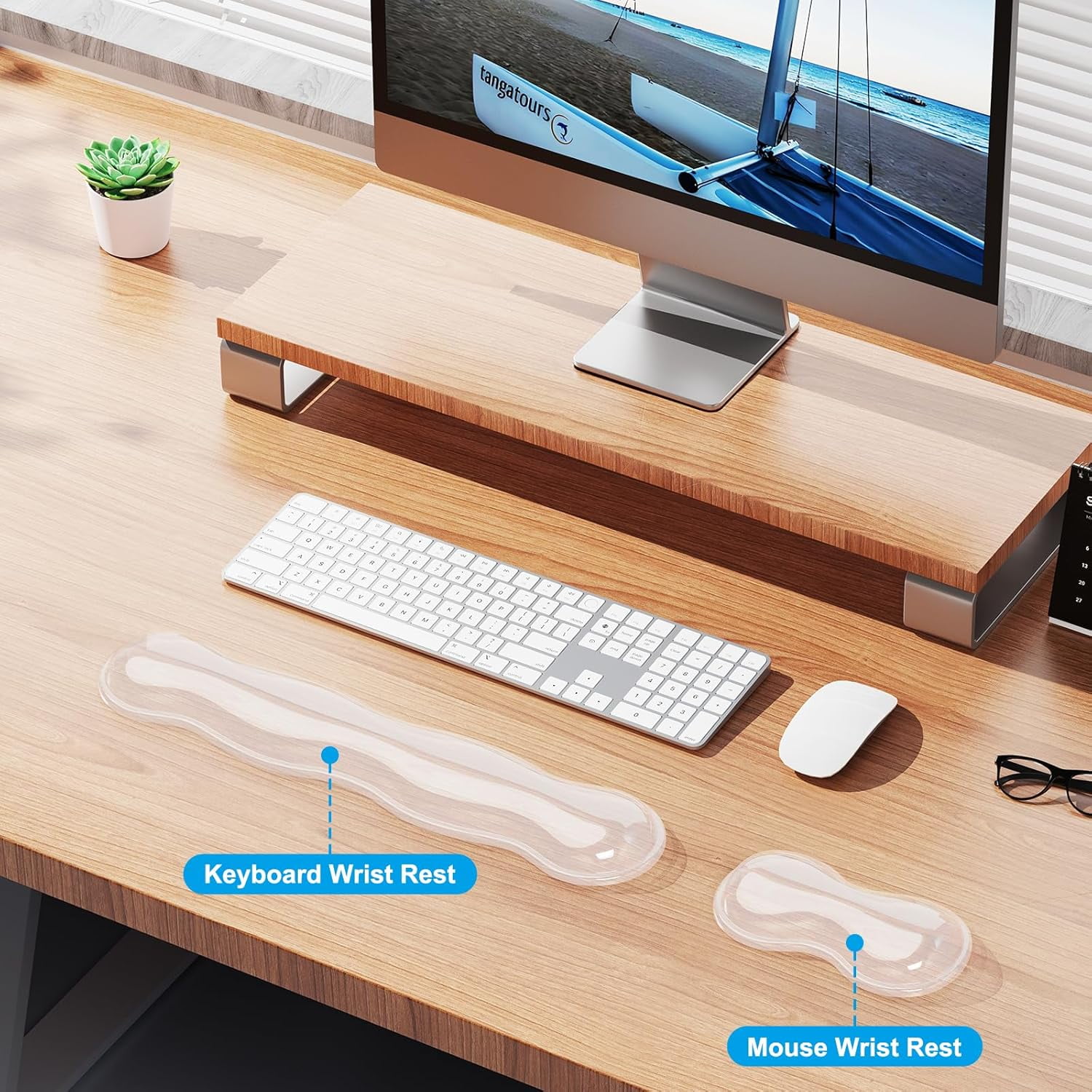 YUYAN-Gel Keyboard and Mouse Wrist Rest Set, Comfort Ergonomic Wrist ...