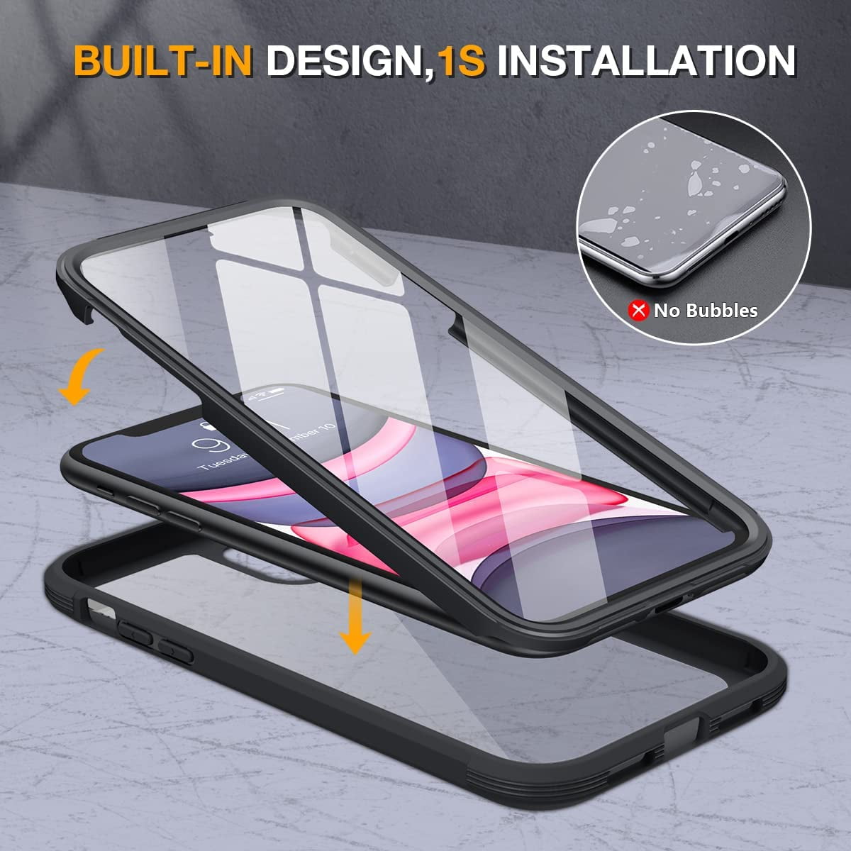 YUYAN-Glass Series for iPhone 11 Case 6.1 inch, Upgraded Full-Body ...