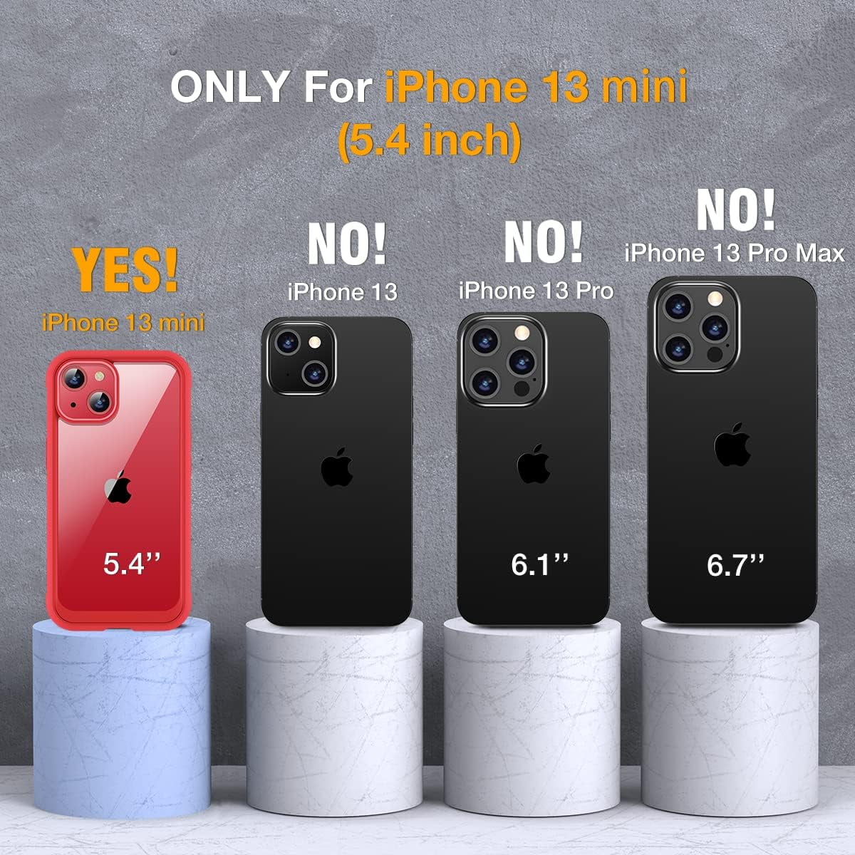 YUYAN-Glass iPhone 13 Mini Case 5.4 inch, 2023 Upgrade Full-Body Clear ...