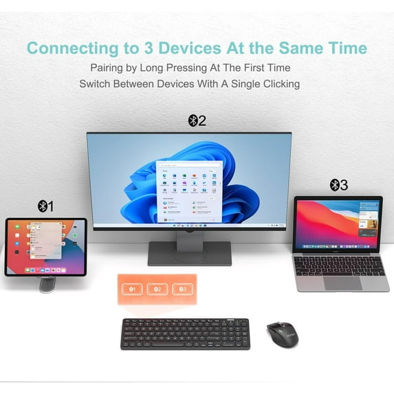 YUYAN-HB305-2 Universal Multi-Device Bluetooth Keyboard Ultra Compact ...