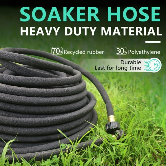 YUYAN-Heavy Duty Soaker Hose 100 Ft for Water Saving, DIY Garden Drip ...