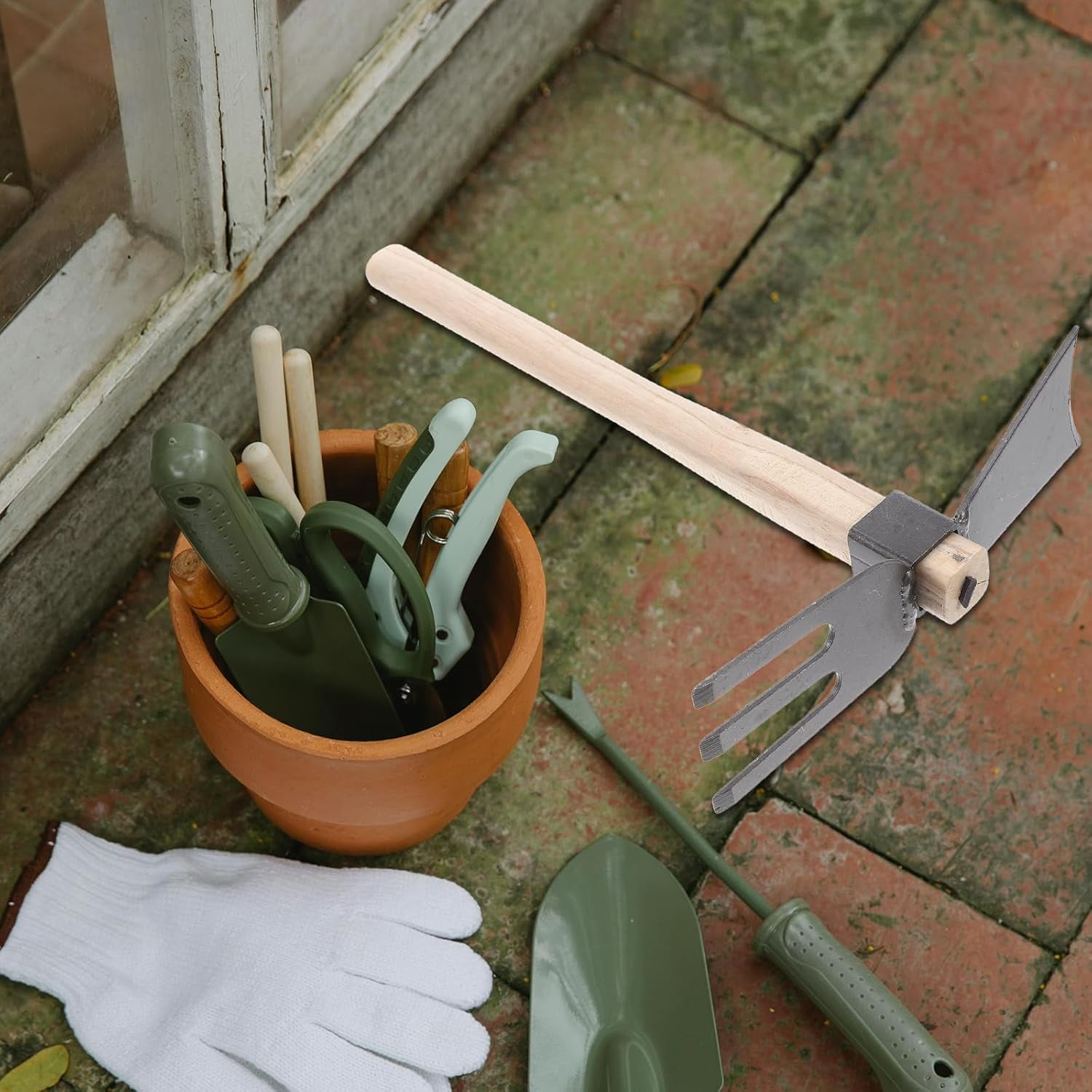 YUYAN-Hoe Hand Tools Garden Tool Dual Headed Hoe Hand Rake Mini Hoes ...