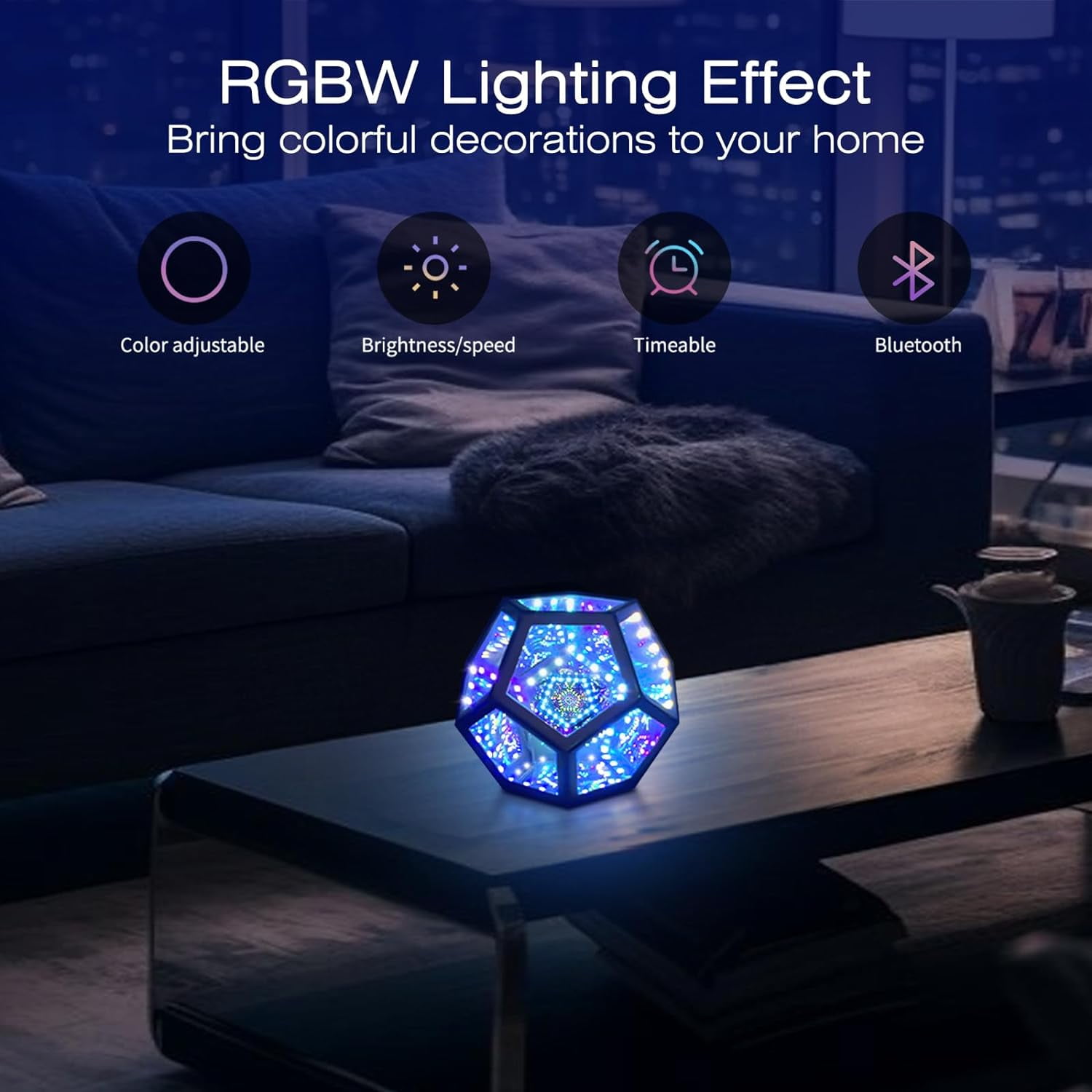 YUYAN-Infinity Mirror Light Infinite Dodecahedron Color Art Light for ...