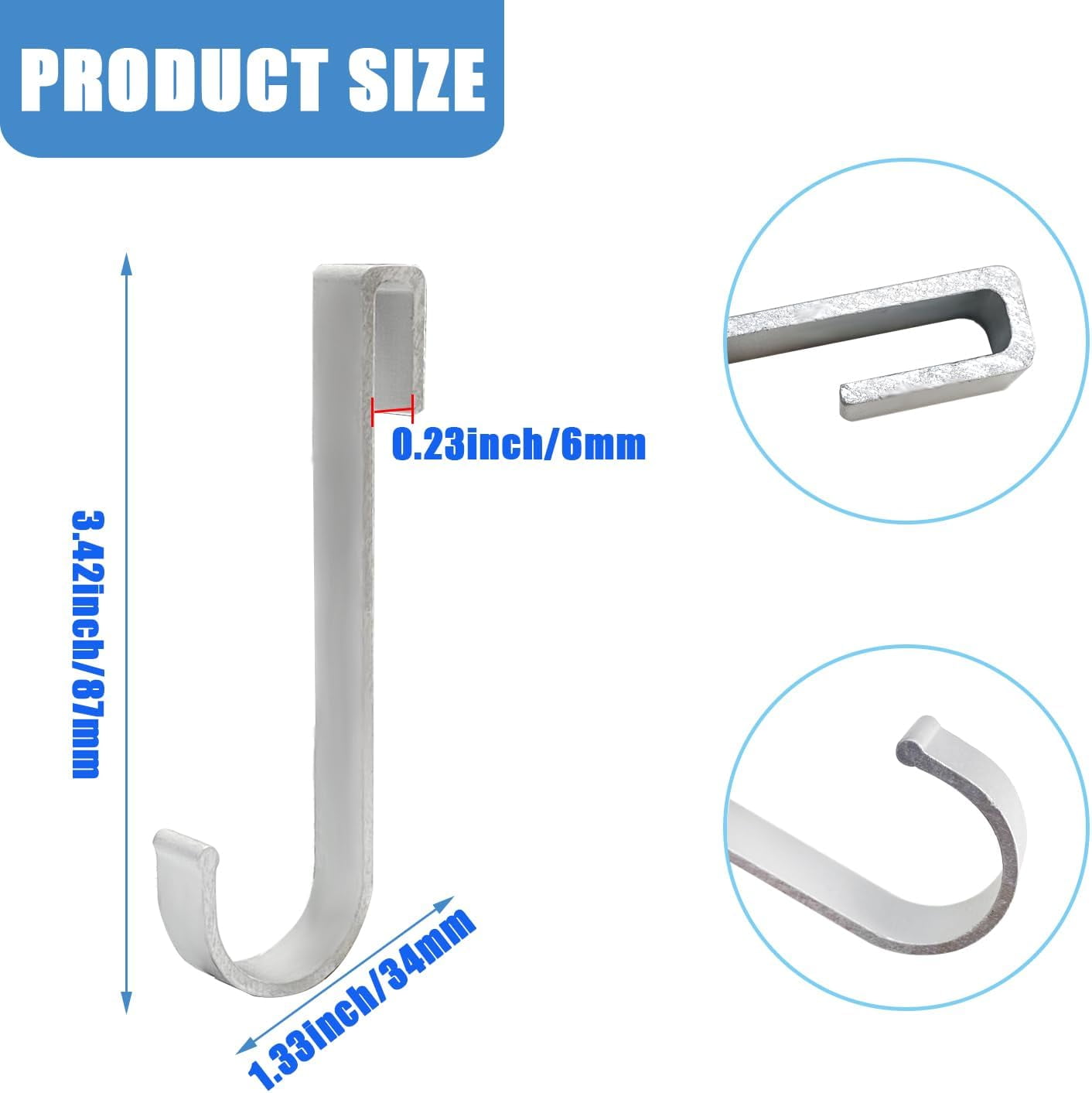 YUYAN-J Hook for Wire Shelving, 20pcs Aluminum Grid Hooks Heavy Duty S ...