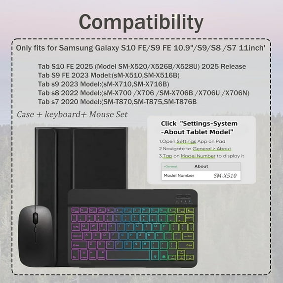 YUYAN-Keyboard Case for Samsung Galaxy Tab S10 FE / S9 FE 10.9 inch/Tab ...