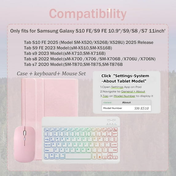 YUYAN-Keyboard Case for Samsung Galaxy Tab S10 FE / S9 FE 10.9 inch/Tab ...