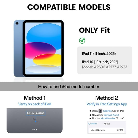 YUYAN-Keyboard Case for iPad (A16) 11th Generation 11 inch 2025, iPad ...