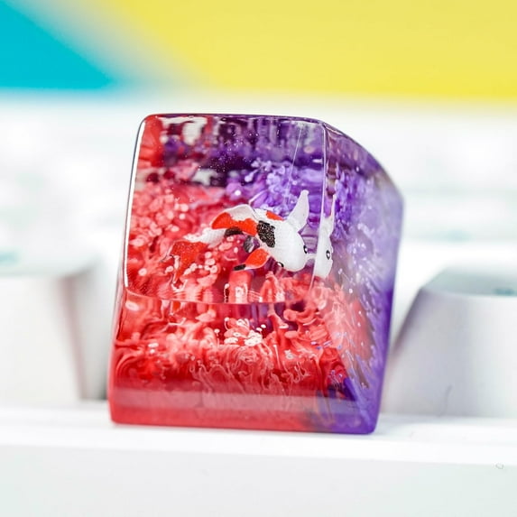 YUYAN-Kohaku Koi Artisan Keycap Orange and Purple Ocean Coral Reef R1 ...