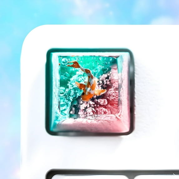 YUYAN-Kohaku Koi Artisan Keycap Pastel Pink and Blue Ocean R1 SA ...