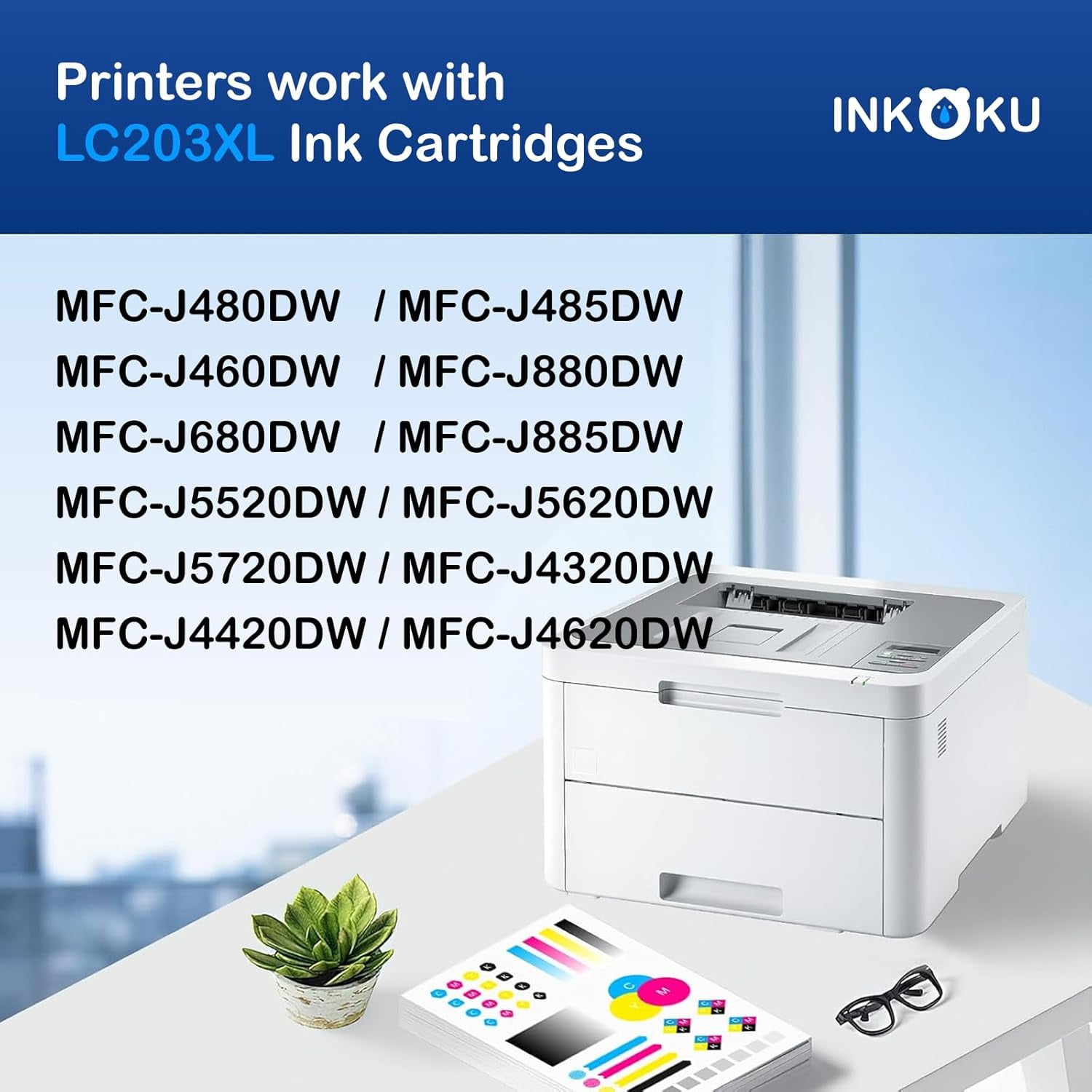 YUYAN-LC203XL LC201 Compatible for Brother LC203 Ink Cartridges Work ...